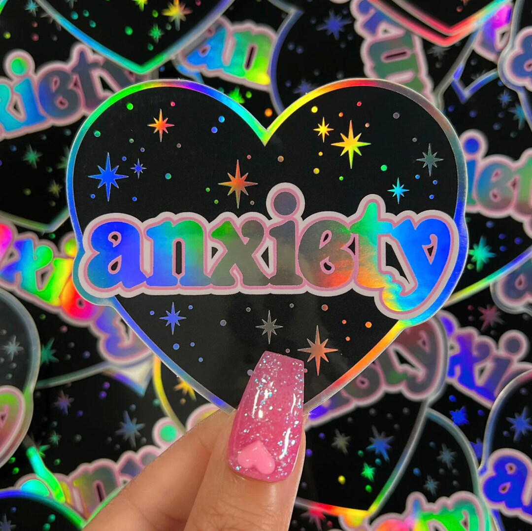 Anxiety - Vinyl Holographic Sticker - Etsy