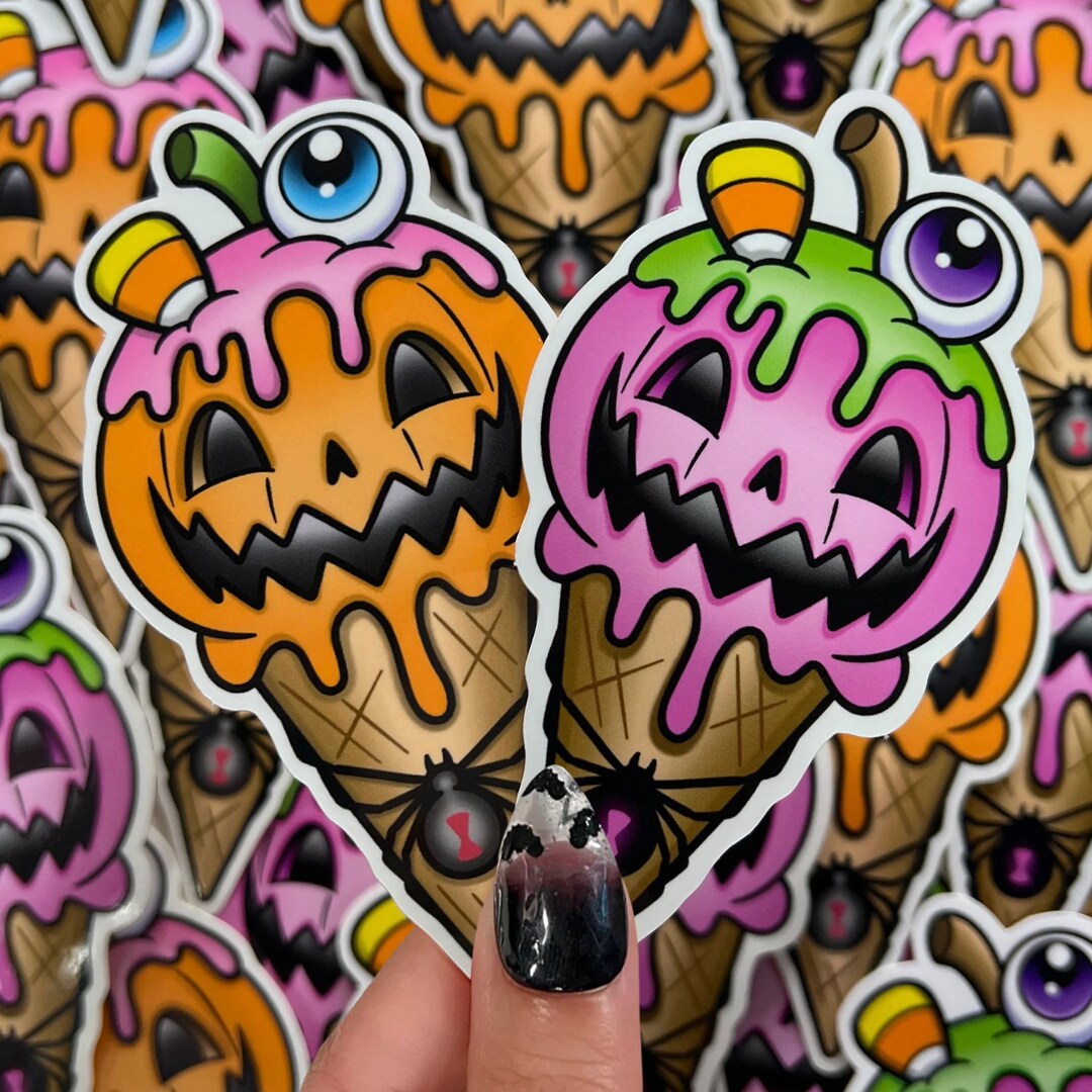 Halloween Cone - Vinyl Sticker - Etsy