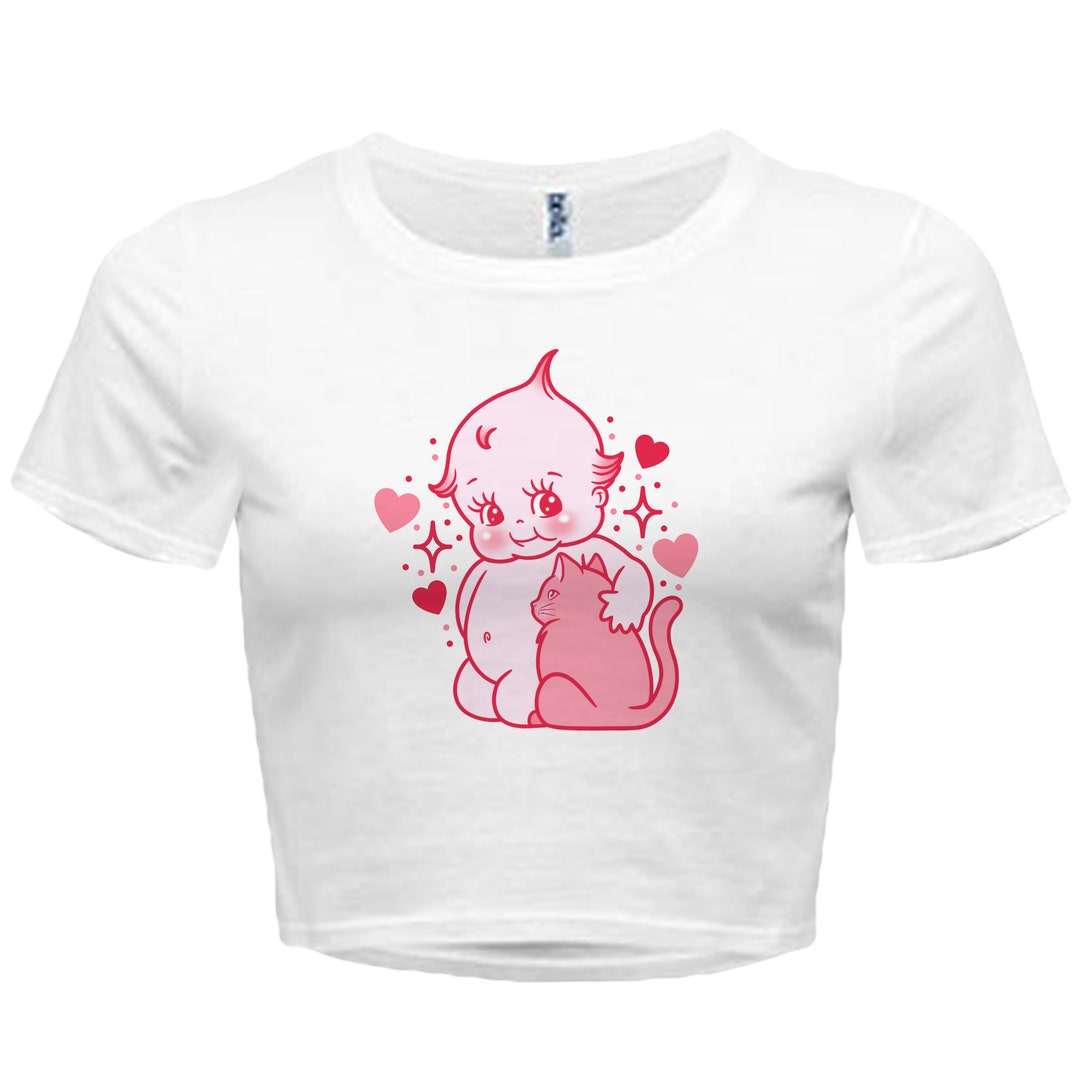 Pink Kewpie & Kitty - Women's Crop Top - Etsy