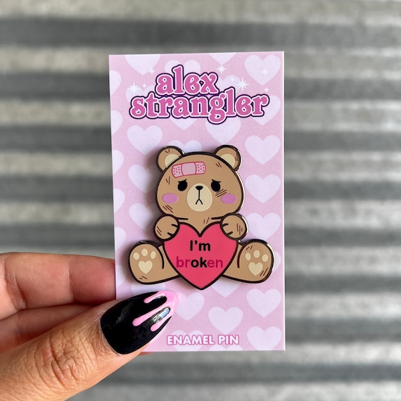 Broken Bear Enamel Pin - Etsy