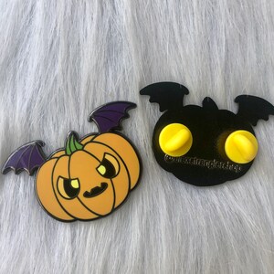 Pumpkin Bat Enamel Pin - Etsy