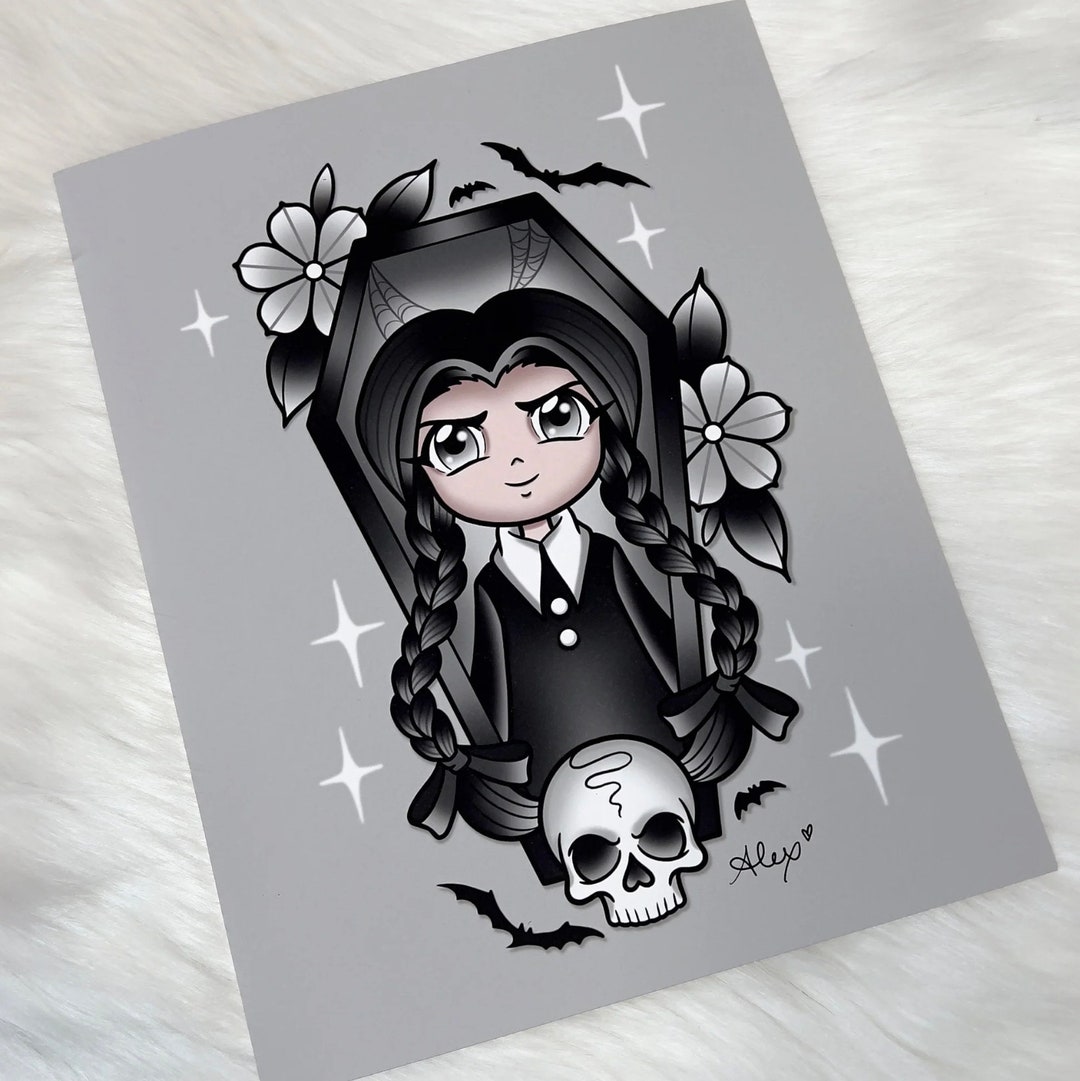 Chibi Wednesday Print - Etsy
