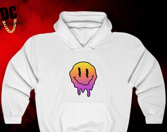 Mens Smiley Drip Hoodie - Etsy