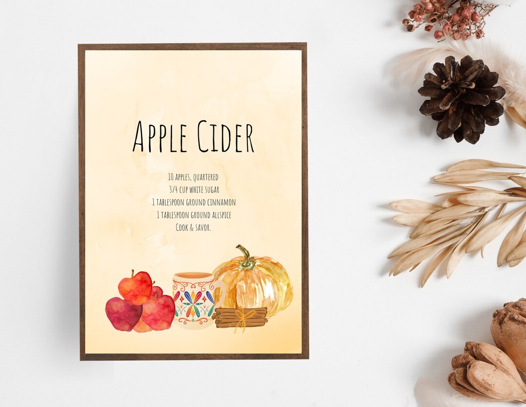 Fall Apple Cider Recipe Printable - Etsy