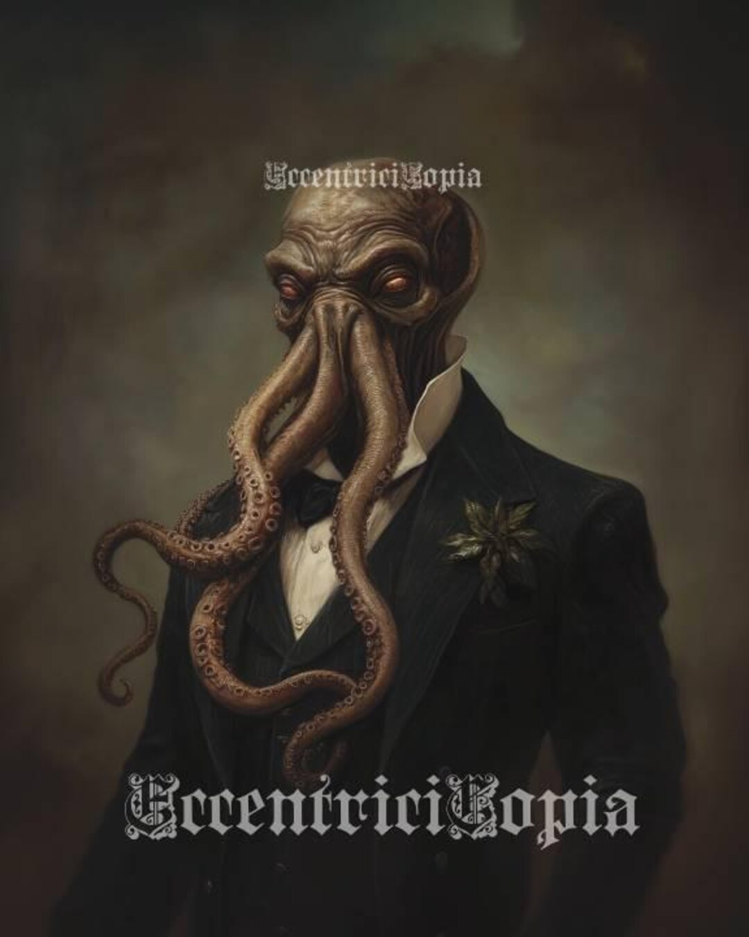 Dapper Cthulhu Victorian Portrait HP Lovecraft Steampunk Painting - Etsy