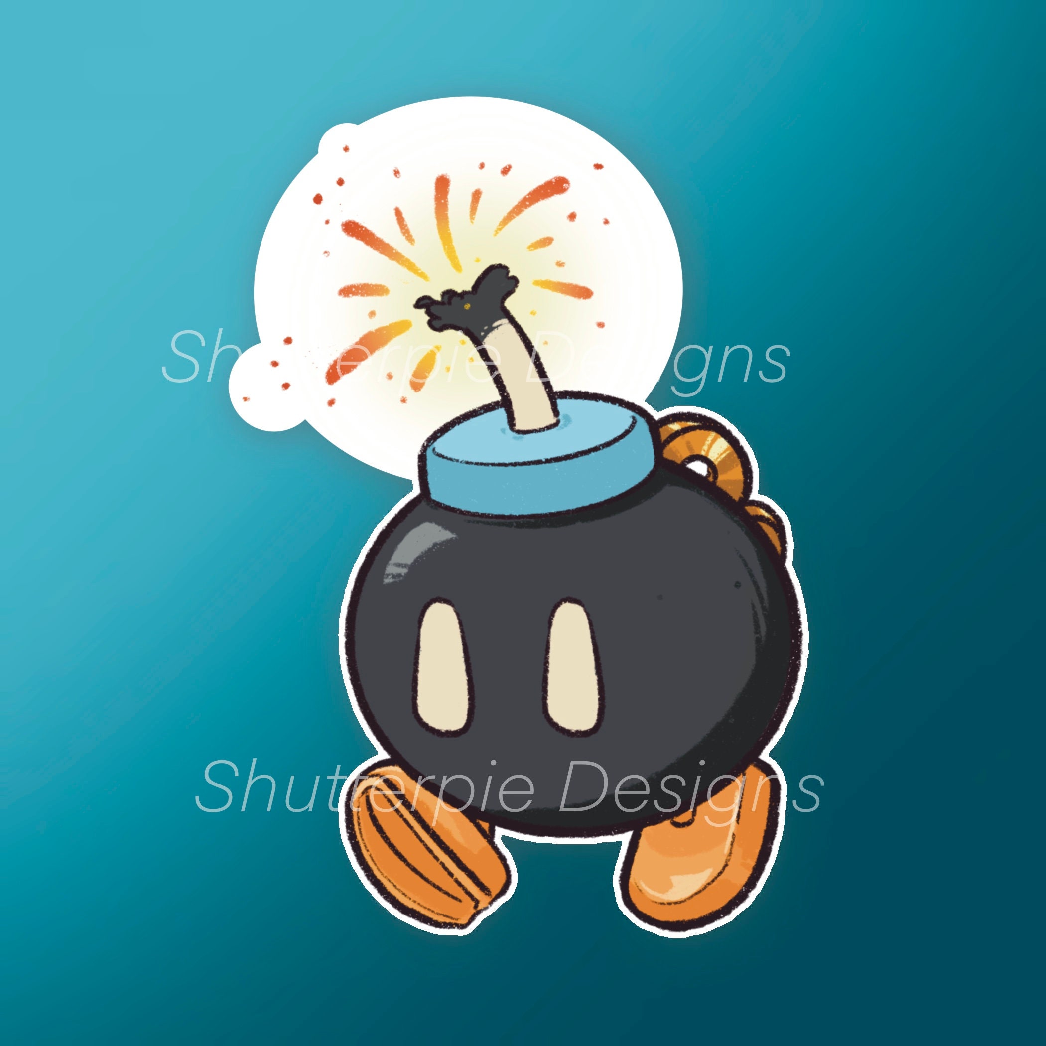 Super Mario Realistic Bob-omb Vinyl Sticker Bomb Wind-up - Etsy