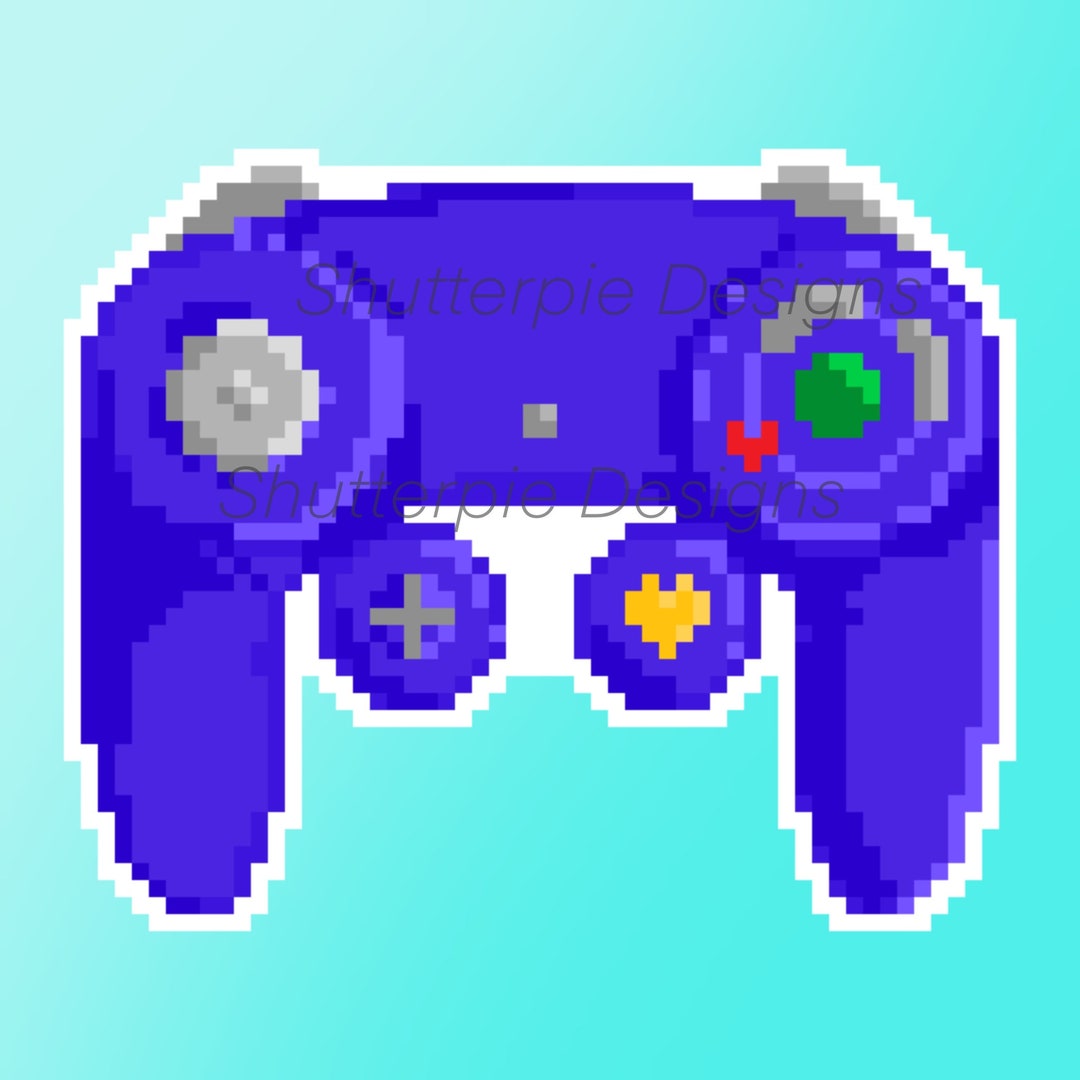 Gamecube Love Controller - Video Game Sticker - Pixel Art - Laptop ...