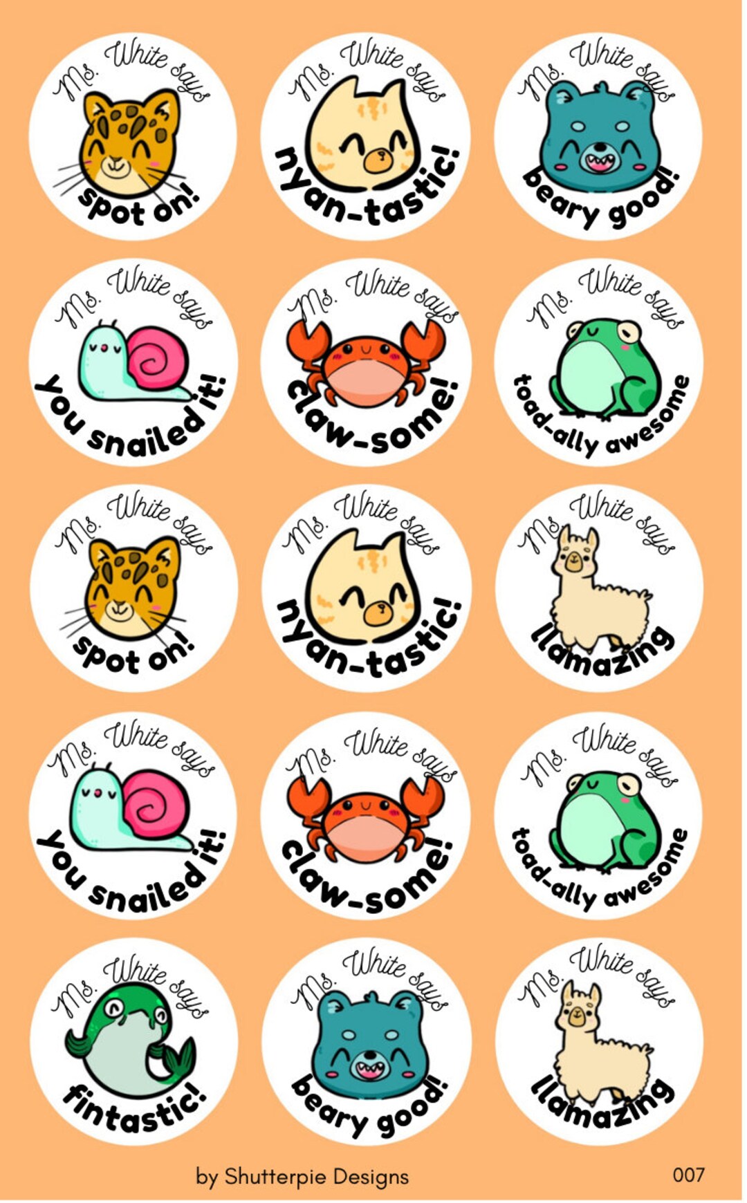 Animal Pun Teacher Stickers – Personalized Student Rewards - Etsy