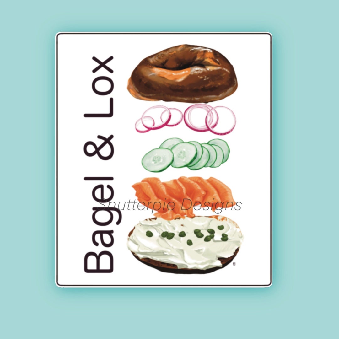 Realistic Sandwich Sticker - Bagel and Lox - Food Sticker - Laptop ...