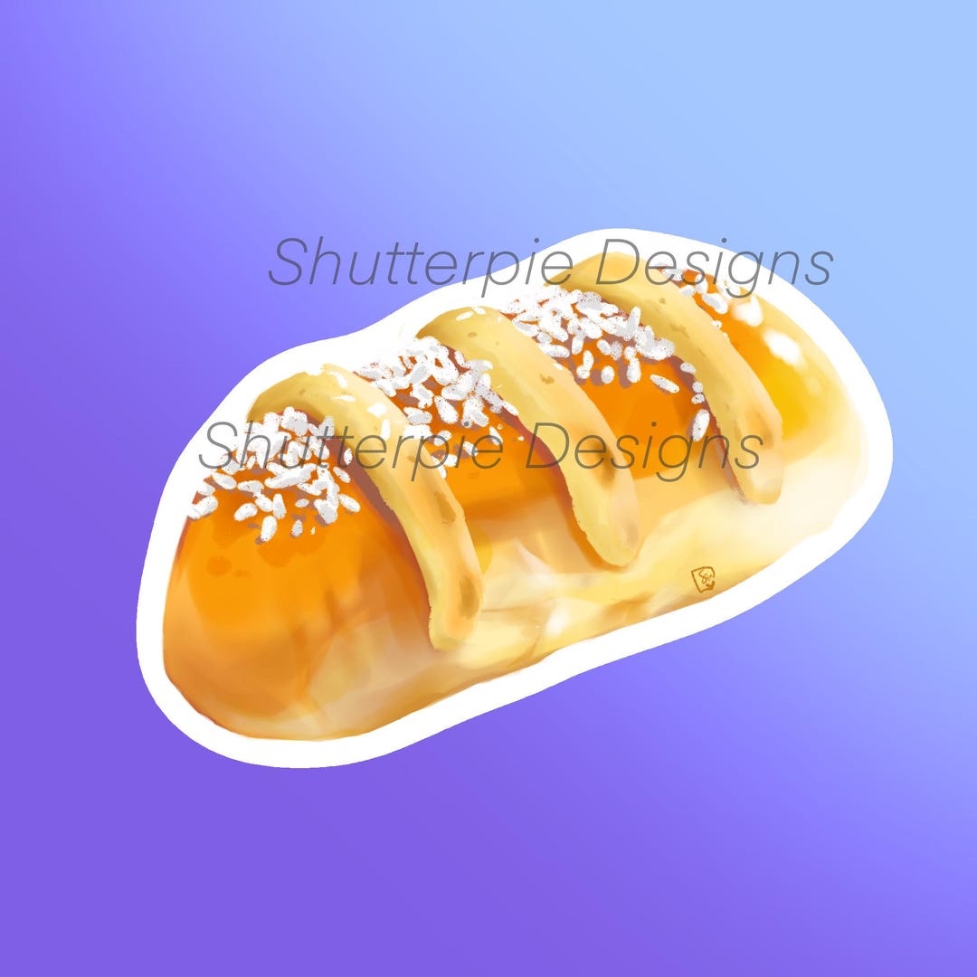 Realistic Coconut Bun - Gai Mei Bao - Food Sticker - Laptop Sticker ...