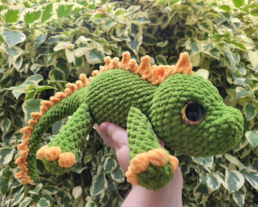 Crochet Dinosaur | Amigurumi Iguana | Handmade Plushie | Lizard Plushie ...