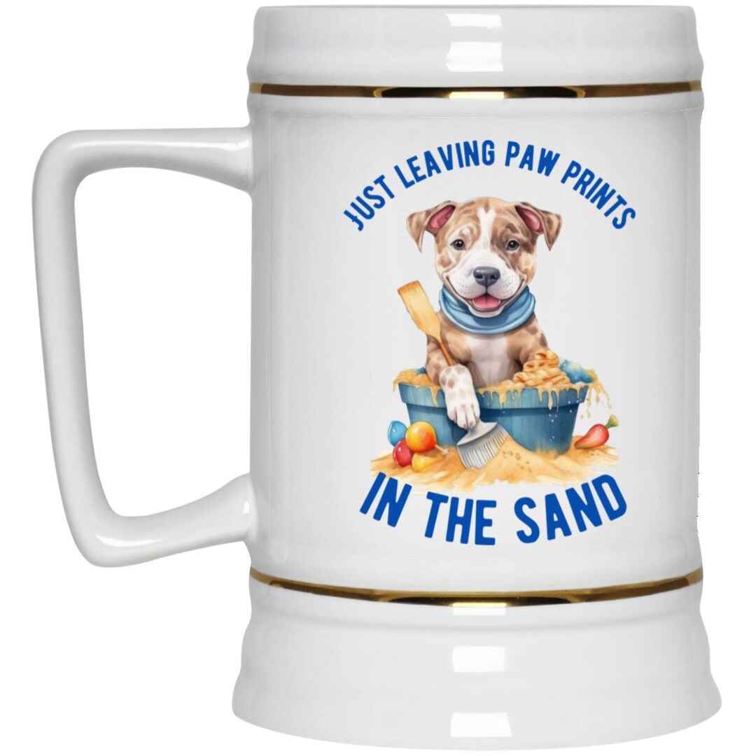 22217 Beer Stein 22oz. Paw Prints in the Sand - Etsy
