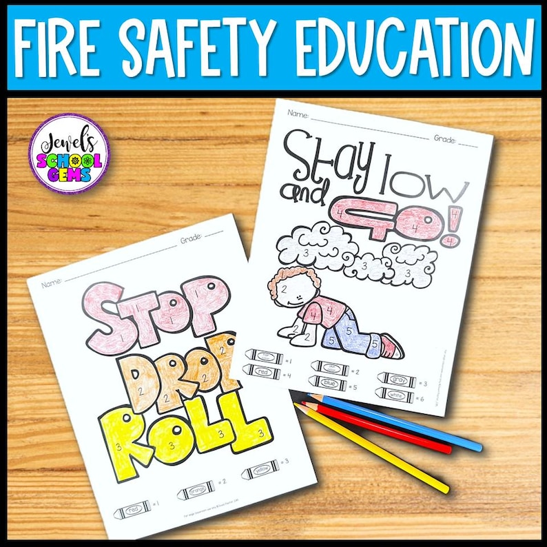 Fire Safety Coloring Pages - Fire Prevention Week Activities - Color by ...