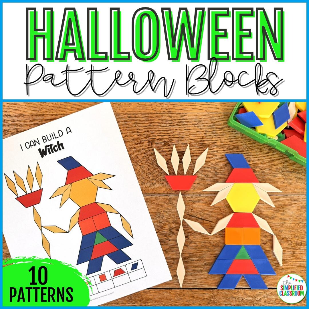 Halloween Pattern Block Mats, Halloween Tangrams, Pattern Block Mats ...