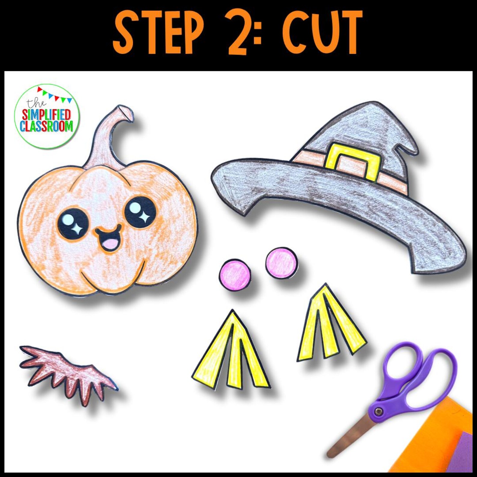 Disguise a Pumpkin Cut & Paste Easy Halloween Craft Kindergarten 1st ...
