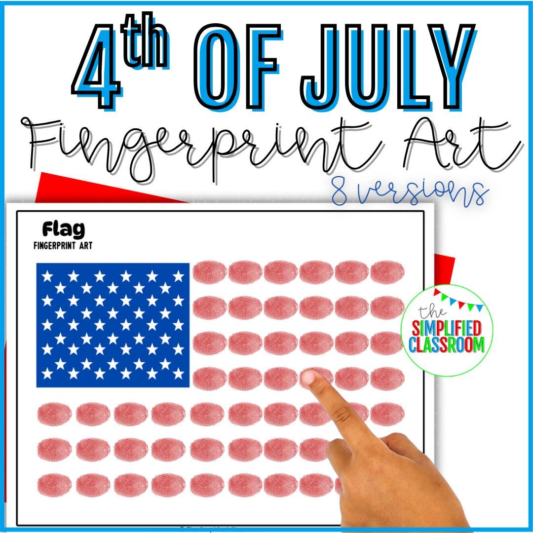 4th of July Craft for Kids, 4th of July Fingerprint Craft, 4th of July ...