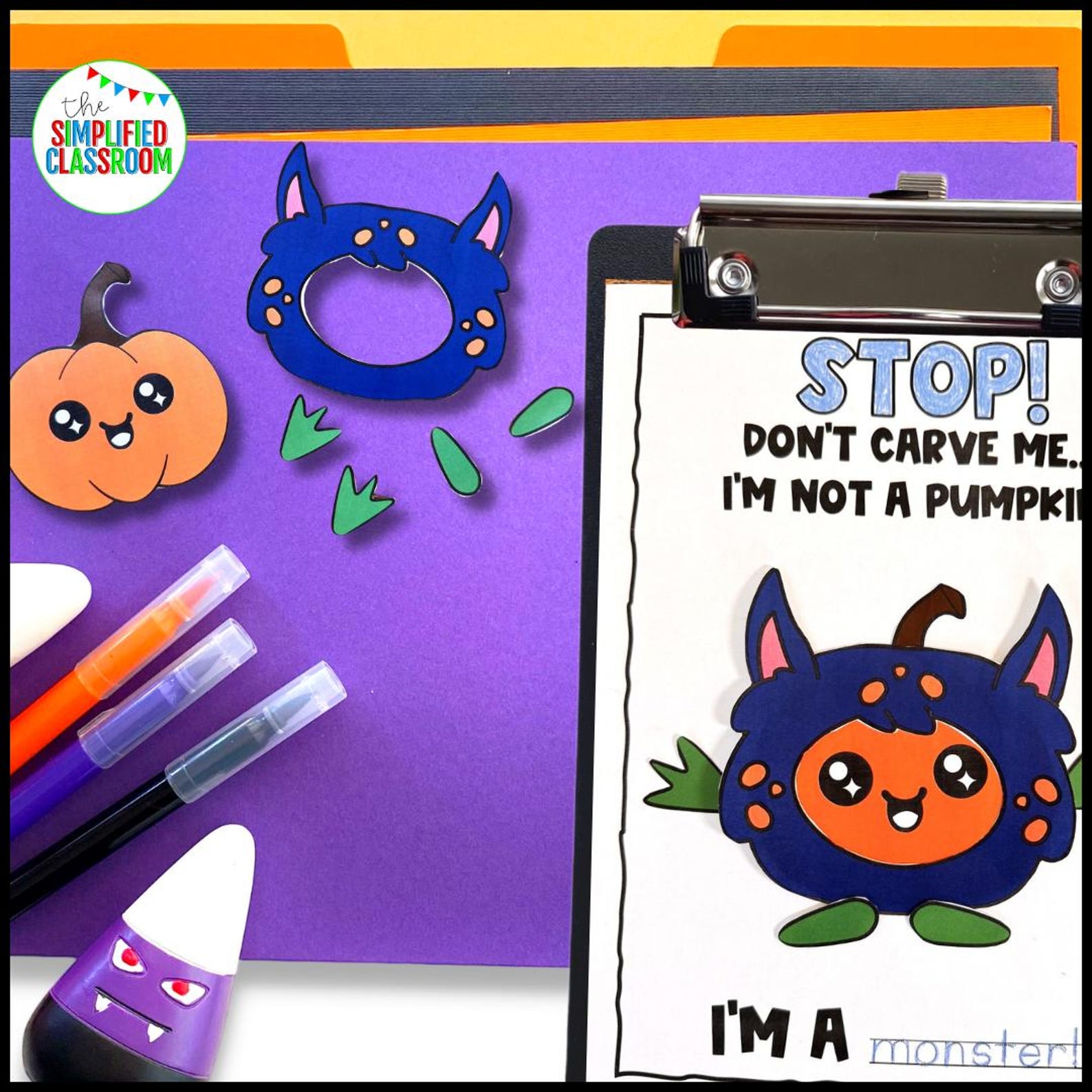 Disguise a Pumpkin Cut & Paste Easy Halloween Craft Kindergarten 1st ...