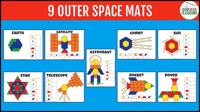 Space Pattern Block Mats, Space Pattern Block Templates, Space Pattern ...