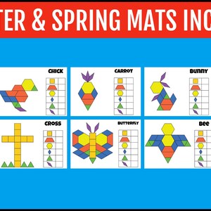 Spring Pattern Blocks, Spring Pattern Block Mats, Spring Tangrams ...