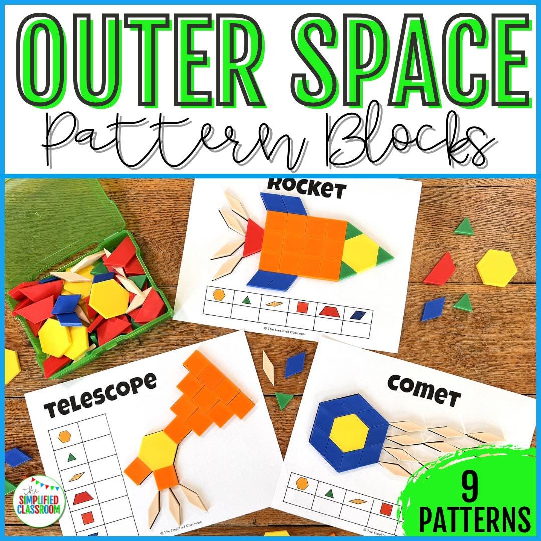 Space Pattern Block Mats, Space Pattern Block Templates, Space Pattern ...