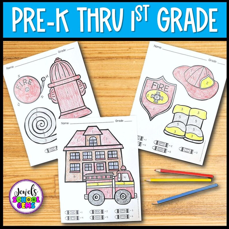 Fire Safety Coloring Pages - Fire Prevention Week Activities - Color by ...