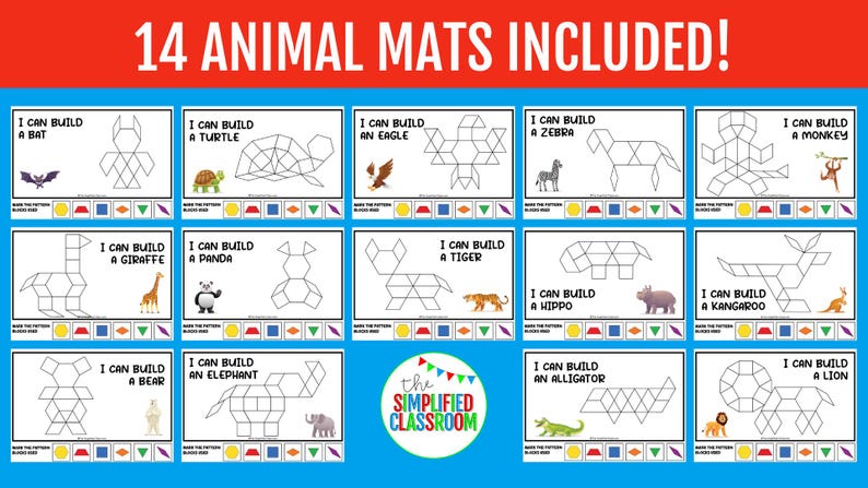 Zoo Animal Pattern Blocks, Animal Pattern Blocks, Zoo Pattern Blocks ...