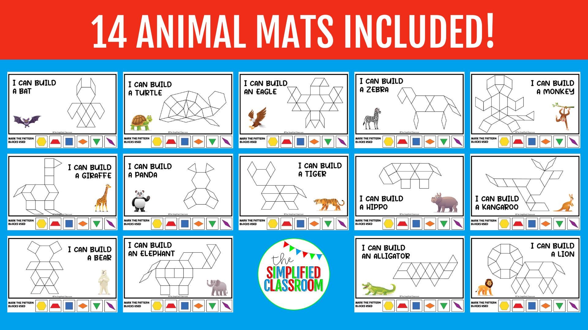 Zoo Animal Pattern Blocks, Animal Pattern Blocks, Zoo Pattern Blocks ...