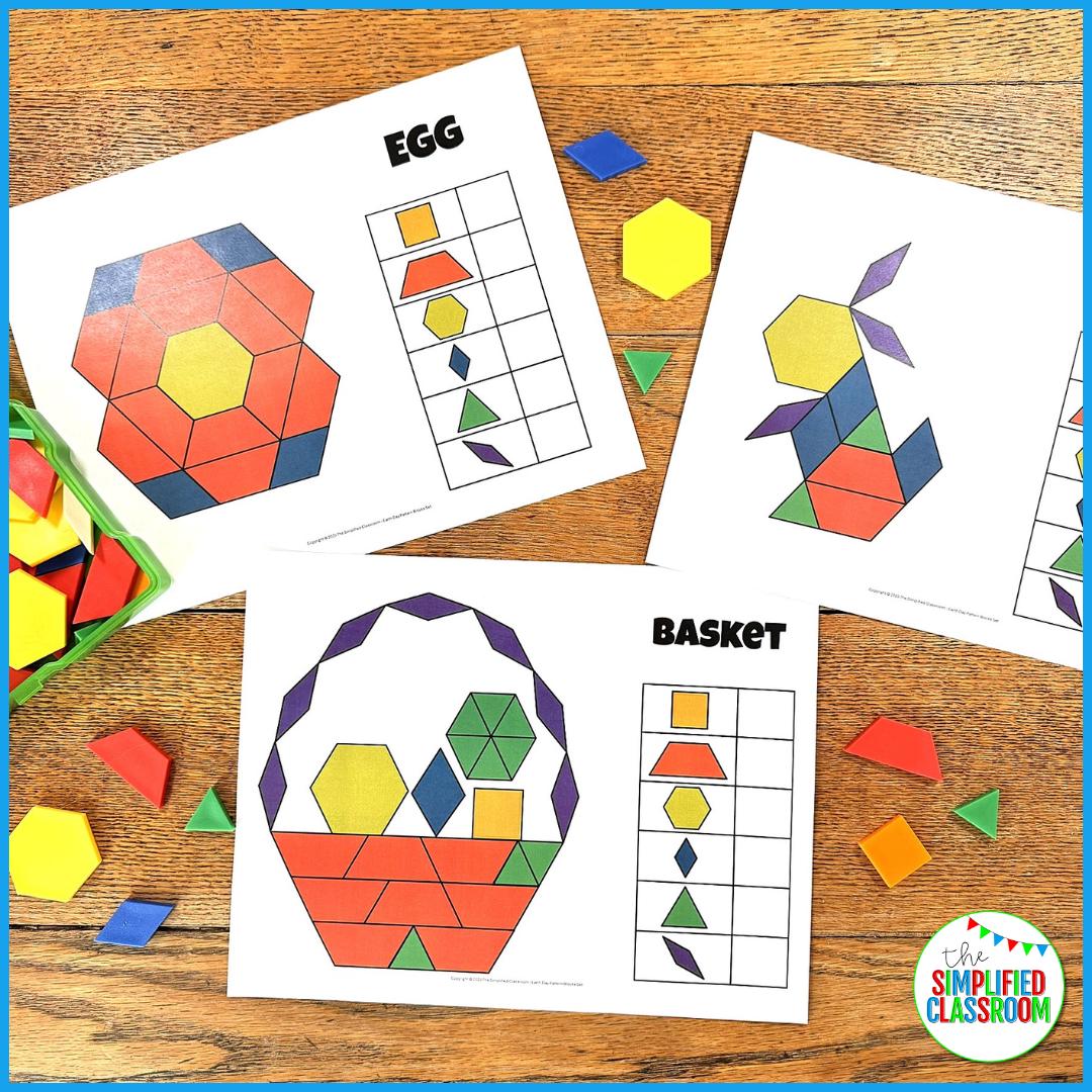 Spring Pattern Blocks, Spring Pattern Block Mats, Spring Tangrams ...