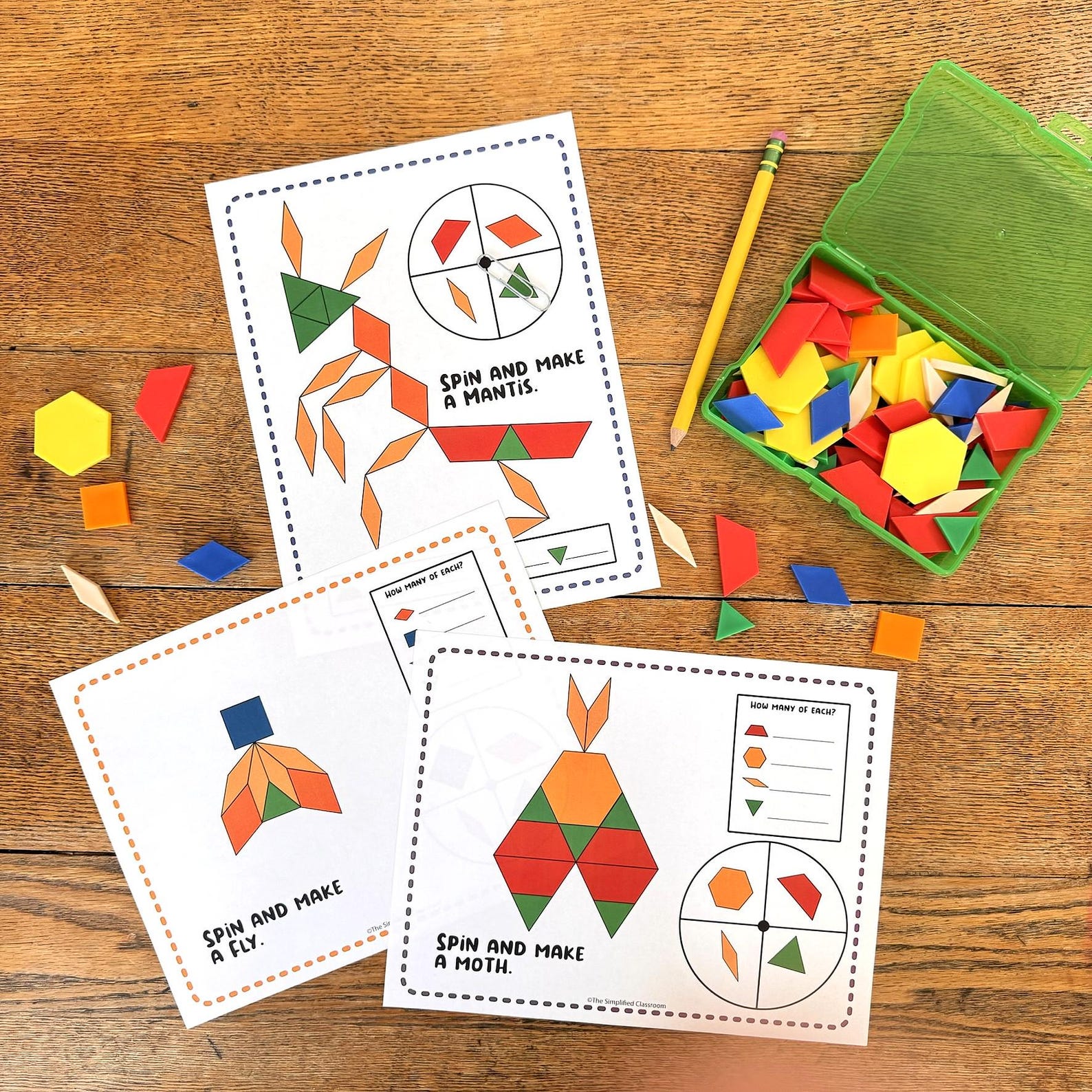 Insect Pattern Blocks, Pattern Block Templates, Pattern Block Puzzles ...