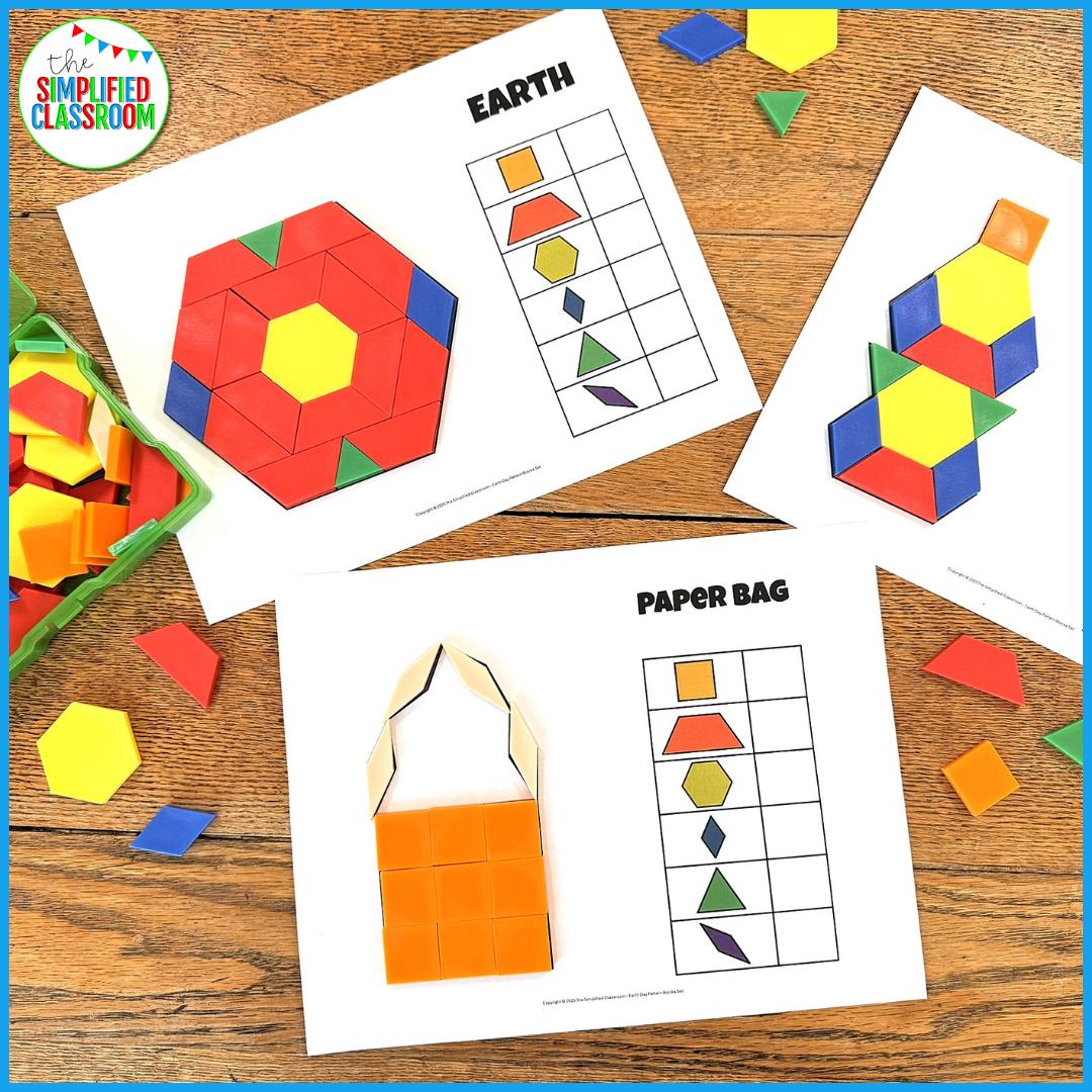Earth Day Pattern Blocks, Earth Day Tangrams, Pattern Block Templates ...
