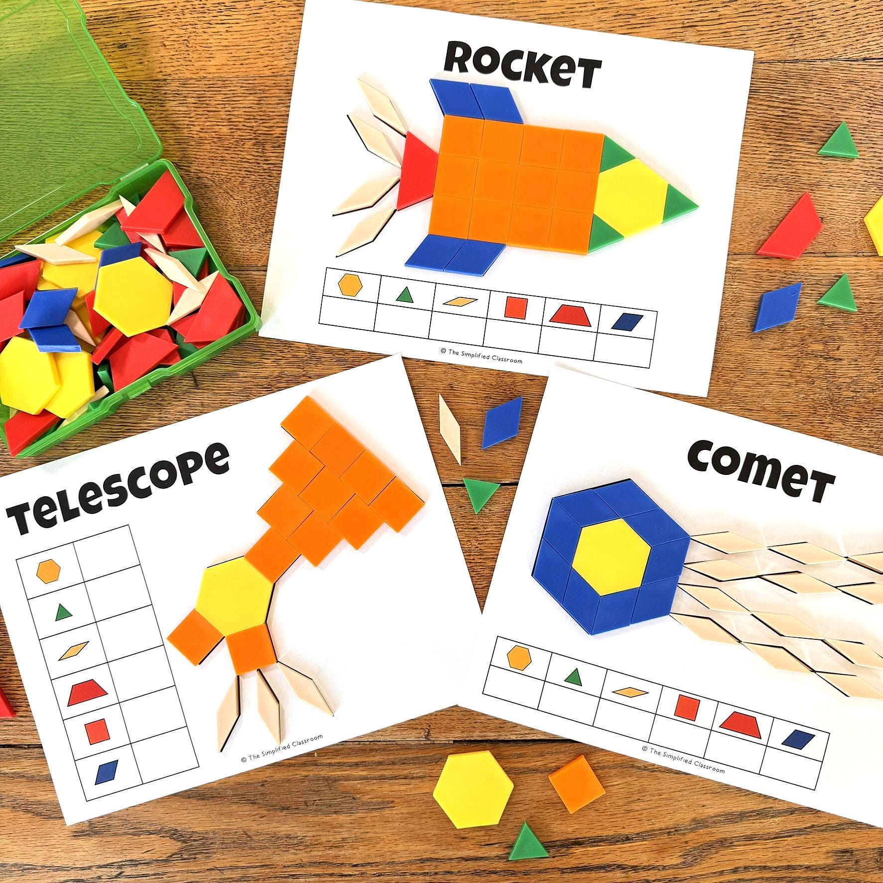 Space Pattern Block Mats, Space Pattern Block Templates, Space Pattern ...