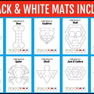 Halloween Pattern Block Mats, Halloween Tangrams, Pattern Block Mats ...