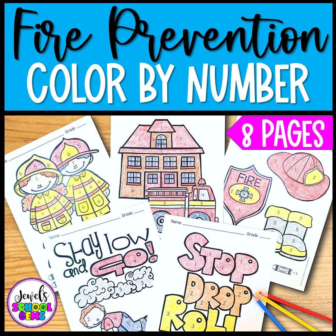 Fire Safety Coloring Pages - Fire Prevention Week Activities - Color by ...