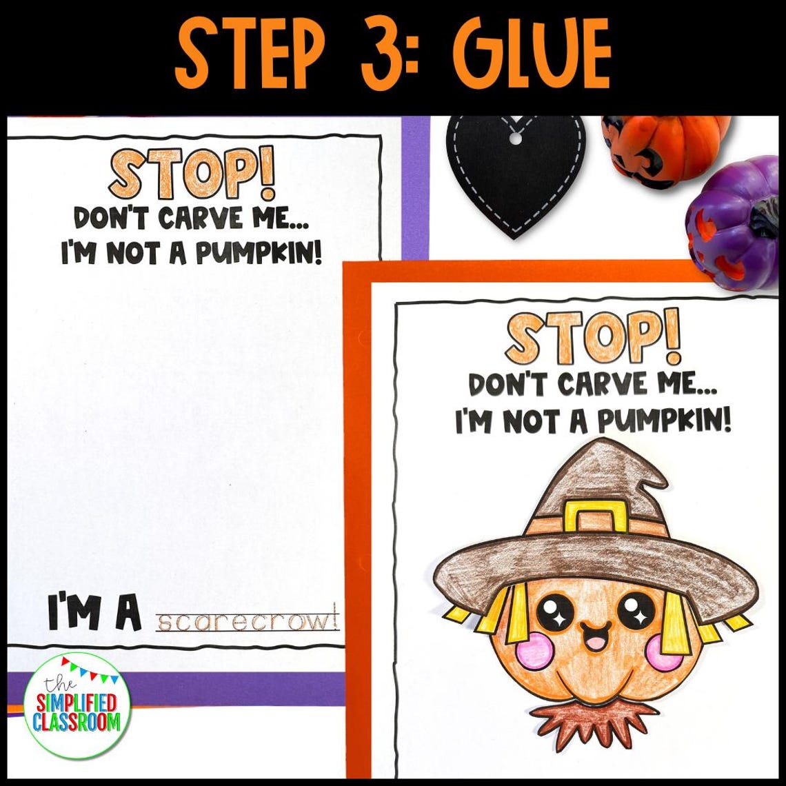 Disguise a Pumpkin Cut & Paste Easy Halloween Craft Kindergarten 1st ...