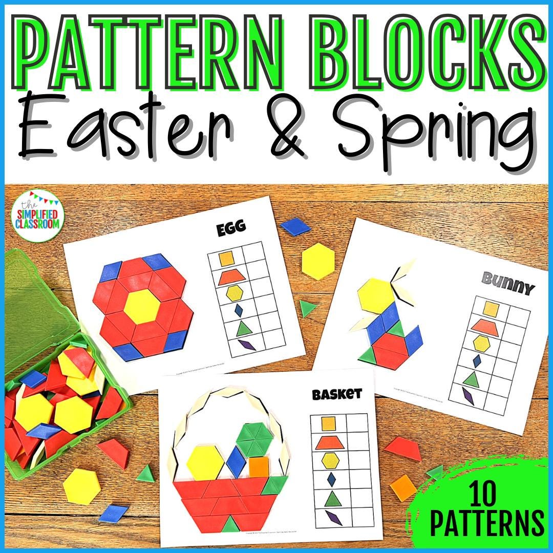 Spring Pattern Blocks, Spring Pattern Block Mats, Spring Tangrams ...