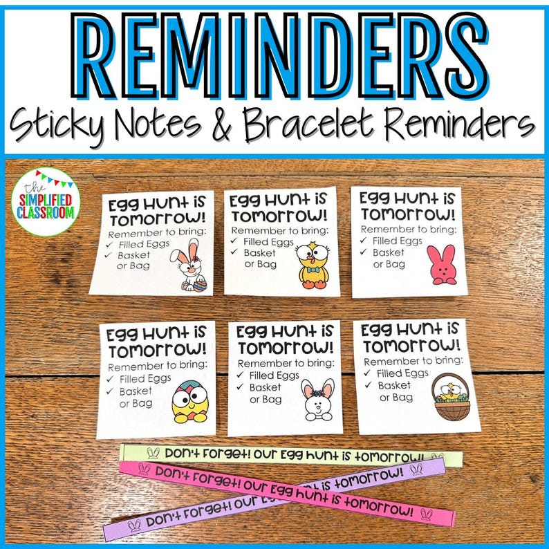 Easter Egg Hunt, Easter Egg Hunt Letter, Reminder Bracelets, Classroom ...