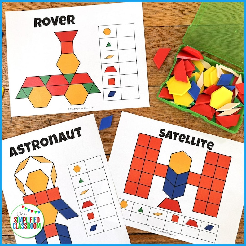 Space Pattern Block Mats, Space Pattern Block Templates, Space Pattern ...