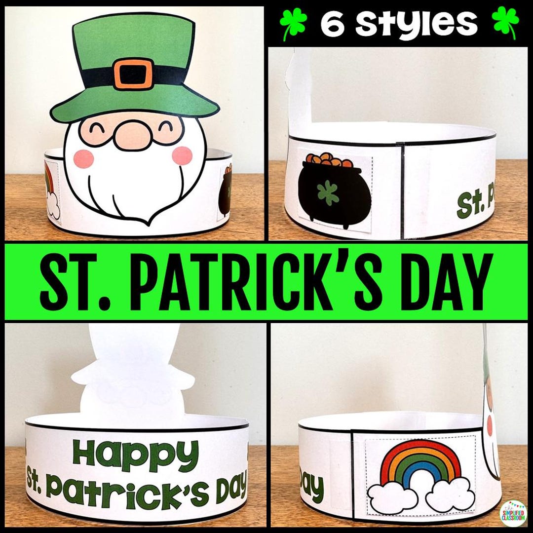 Leprechaun Headband Crown Hat Printable St Patricks Day Headband for ...