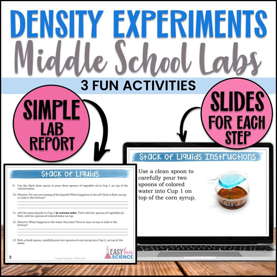 Density Lab Middle School Density Column Lava Lamp Guided Experiment ...