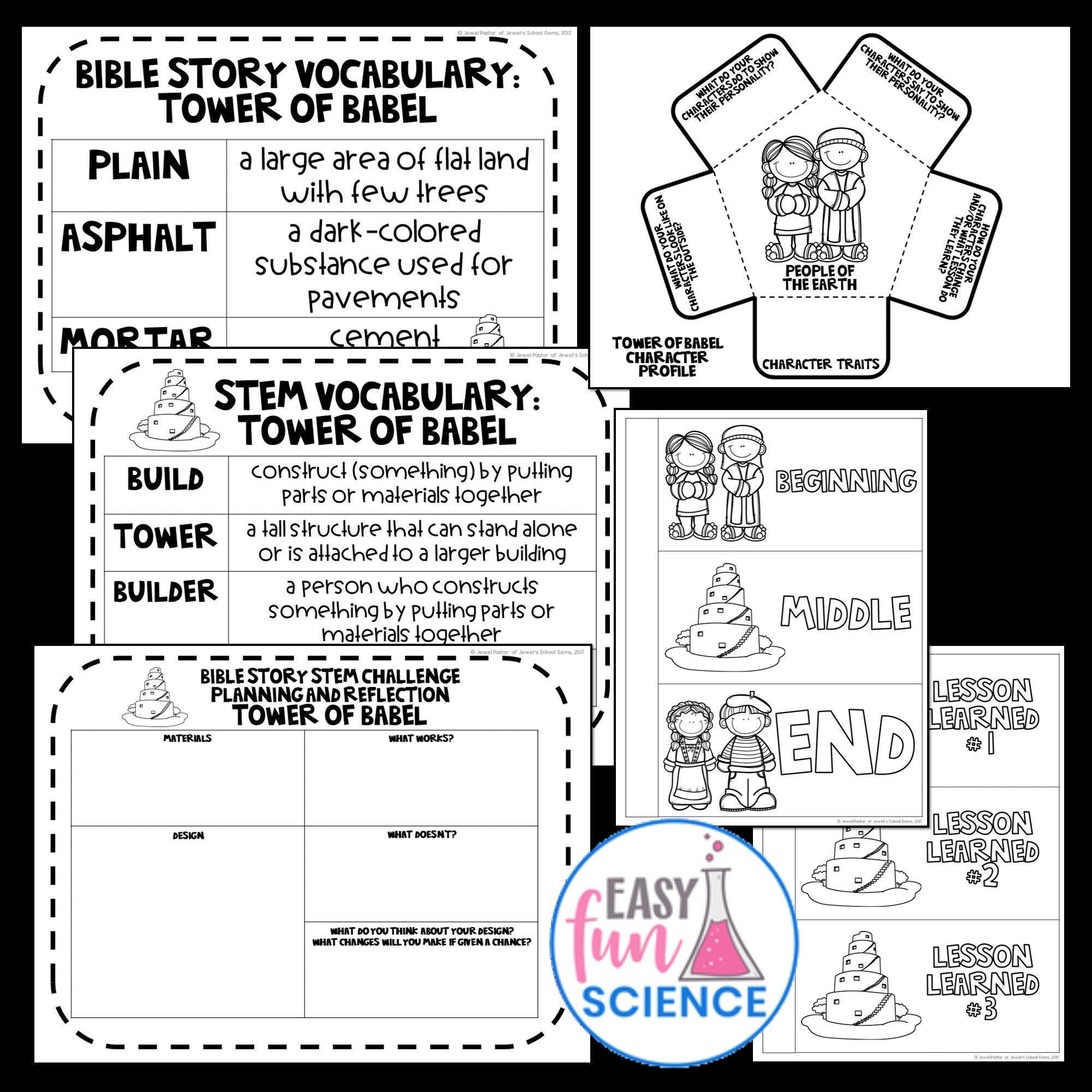 Tower of Babel Bible STEM Challenge | Bible Lesson for Kids | Sunday ...