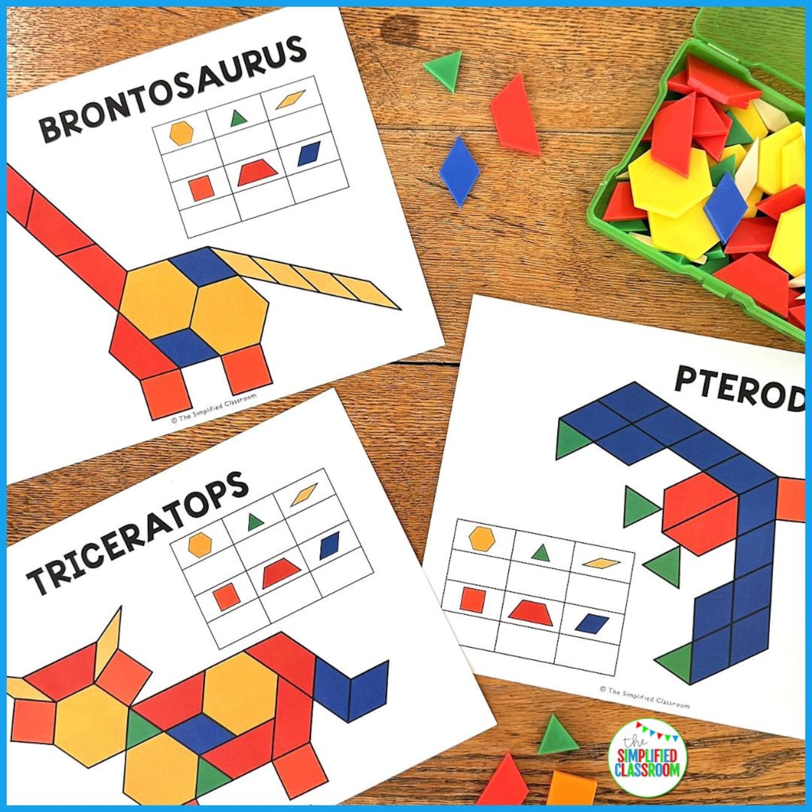 Dinosaur Pattern Block Mats, Dinosaur Pattern Block Templates, Dinosaur ...