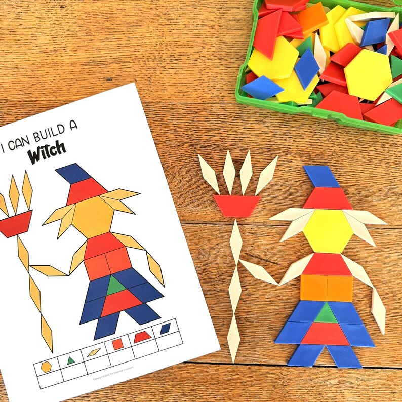 Halloween Pattern Block Mats, Halloween Tangrams, Pattern Block Mats ...