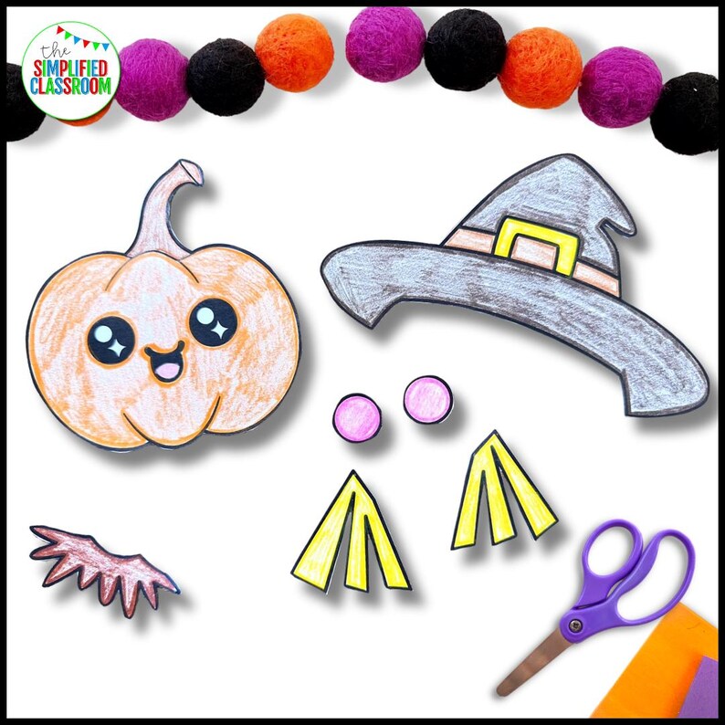 Disguise a Pumpkin Cut & Paste Easy Halloween Craft Kindergarten 1st ...