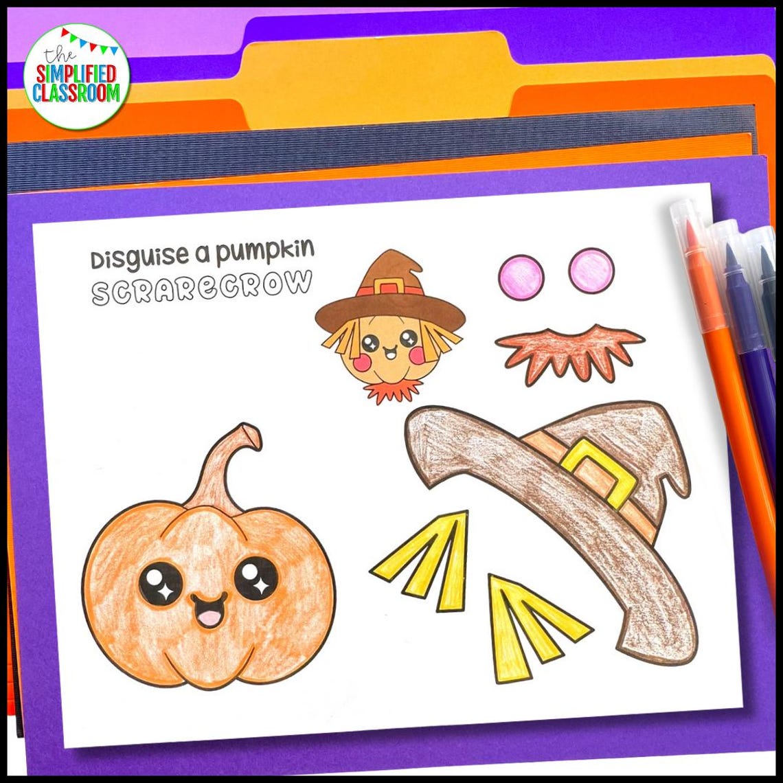 Disguise a Pumpkin Cut & Paste Easy Halloween Craft Kindergarten 1st ...