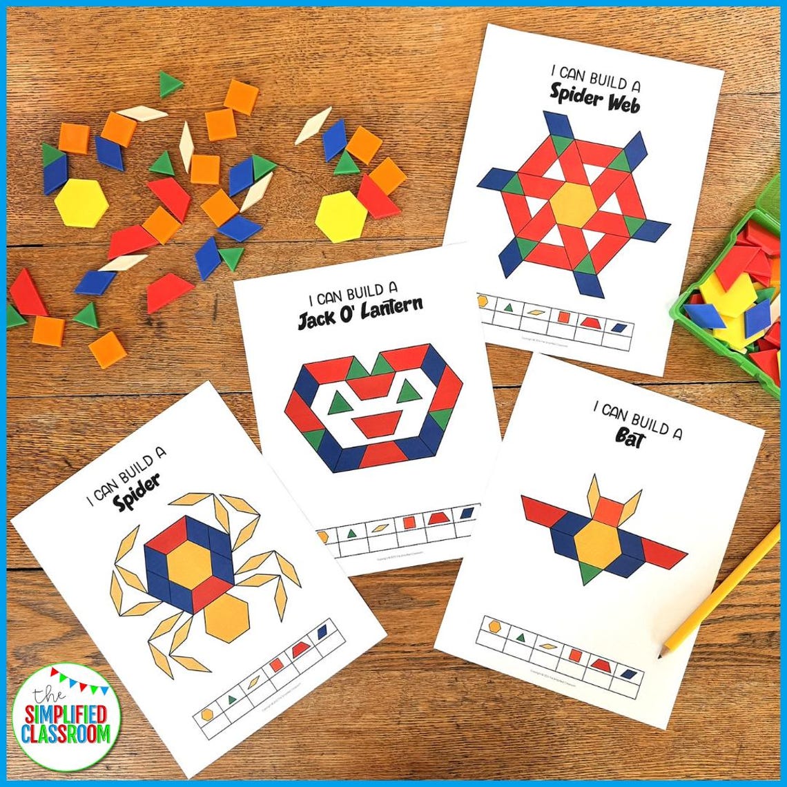 Halloween Pattern Block Mats, Halloween Tangrams, Pattern Block Mats ...