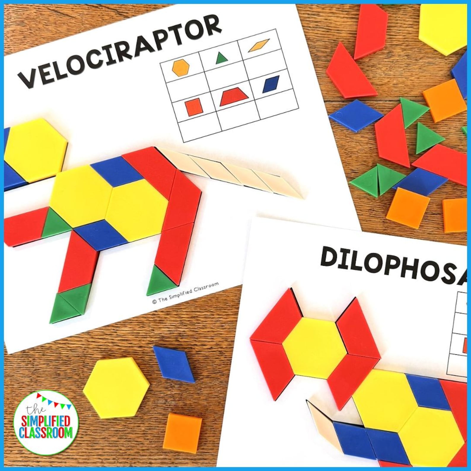 Dinosaur Pattern Block Mats, Dinosaur Pattern Block Templates, Dinosaur ...