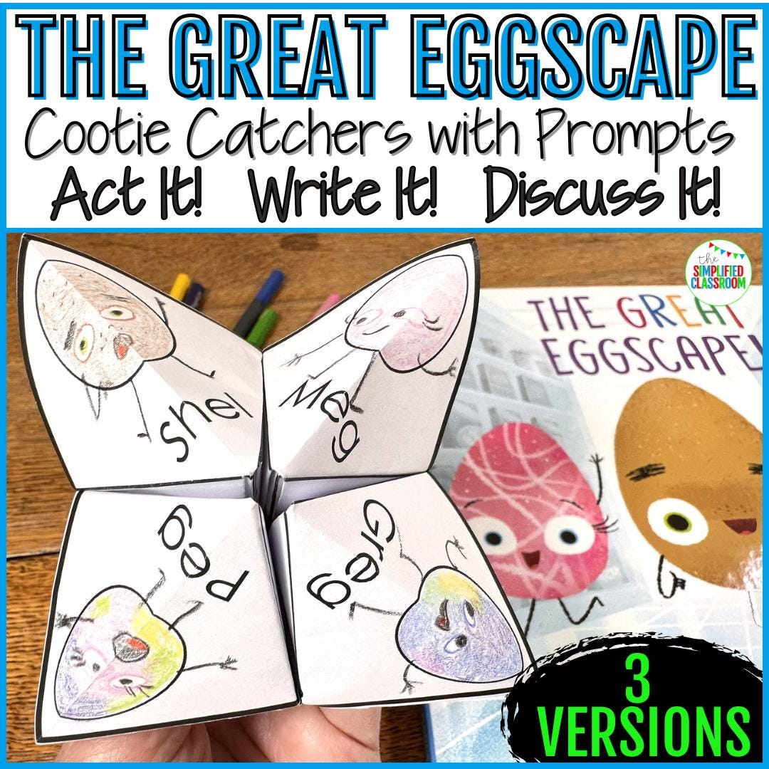 The Great Eggscape Craft & Writing Activities Cootie Catcher Easter ...