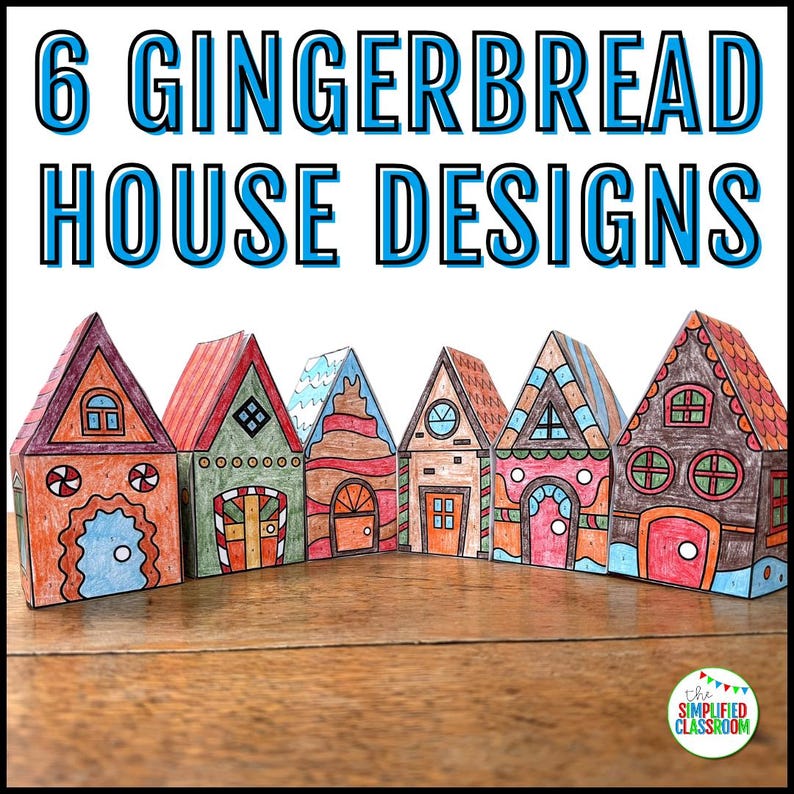3D Gingerbread House Color by Number Craft | Printable Activity - Etsy