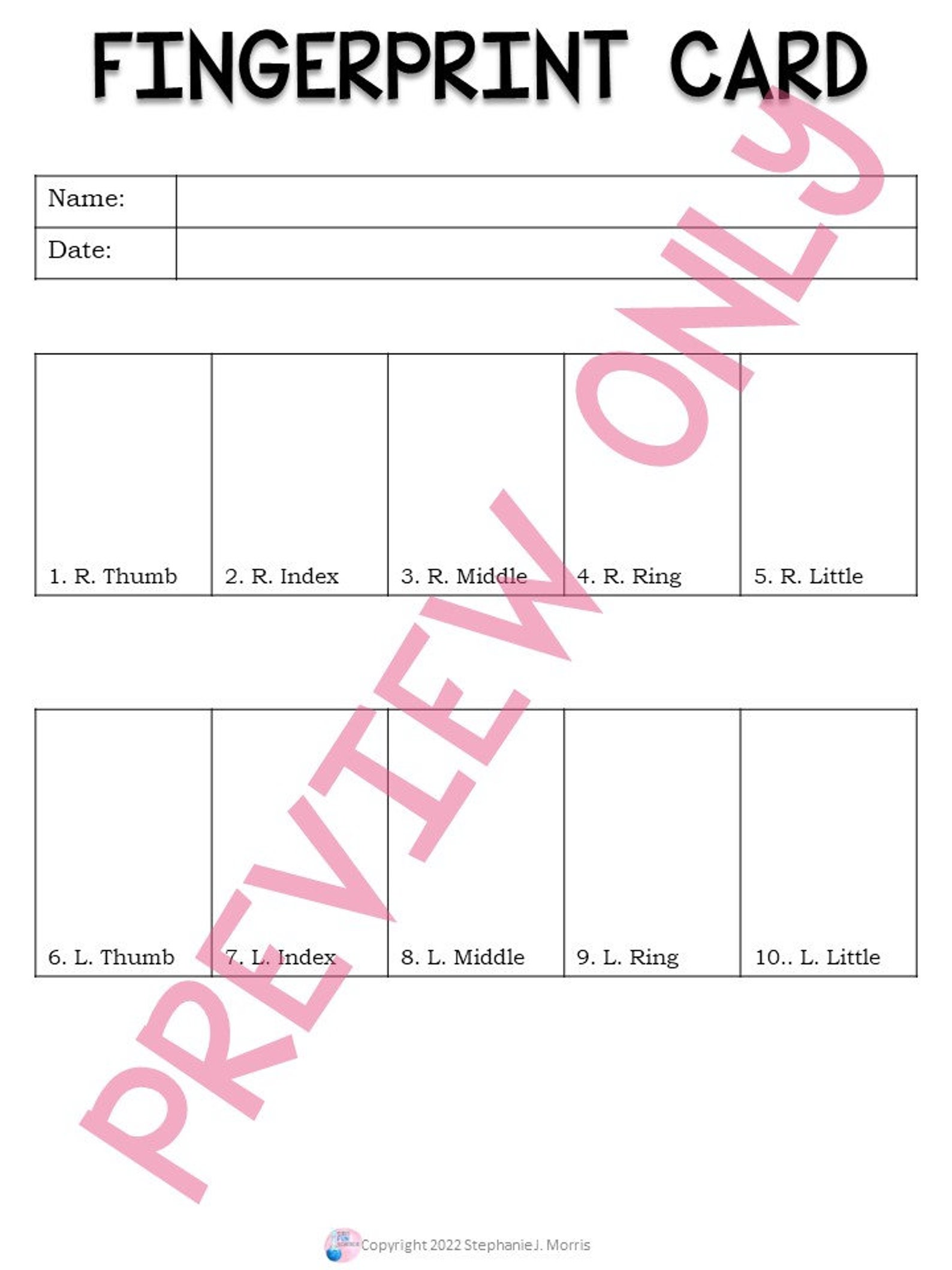 Fingerprint Activity for Kids - Etsy