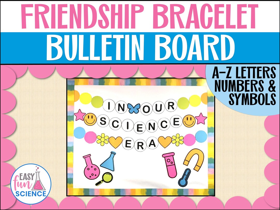 Friendship Bracelet Bulletin Board in Our Era Letters Swiftie Science ...